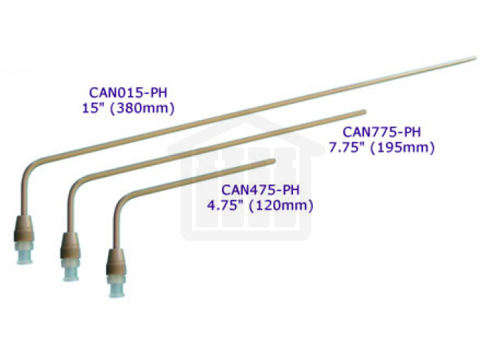 15 inch (380mm) bent PEEK sampling cannula with luer adapter Hanson ...