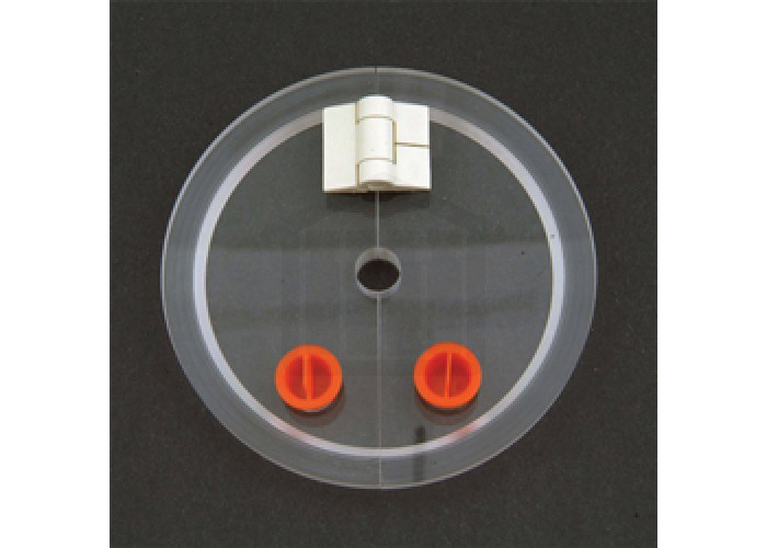 Clear Hinged Vessel Cover with Extra Hole - Distek Compatible